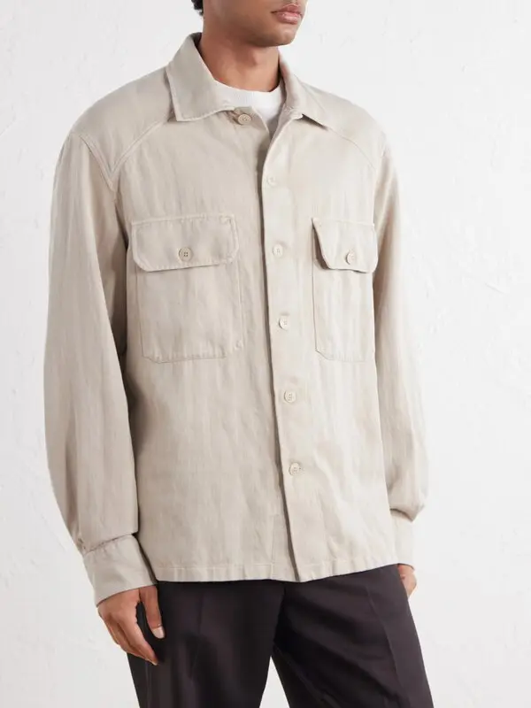 Ralph Lauren Purple Label Cotton And Linen-blend Shirt