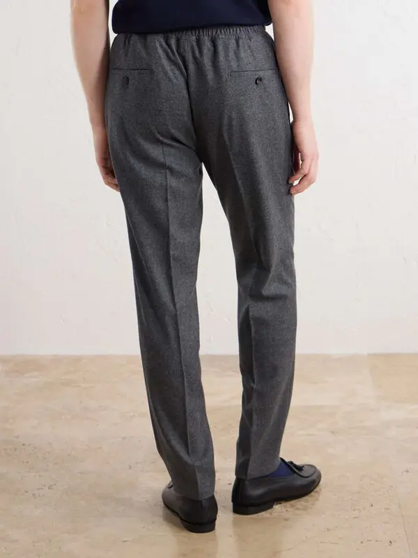 DE PETRILLO Straight-leg Wool And Cashmere-blend Drawstring Suit Trousers