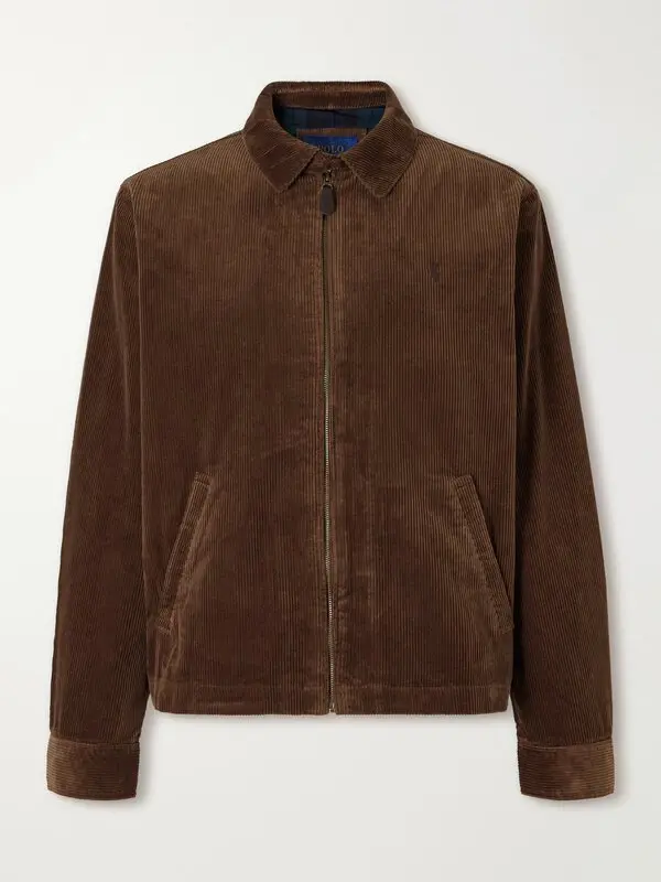 Polo Ralph Lauren Logo-embroidered Cotton-corduroy Jacket - Brown