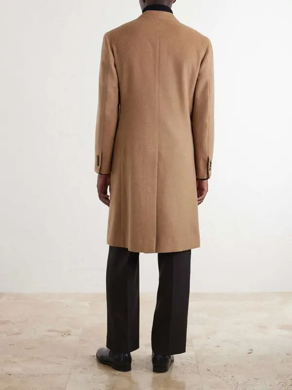 DE PETRILLO Double-breasted Camel Hair Coat