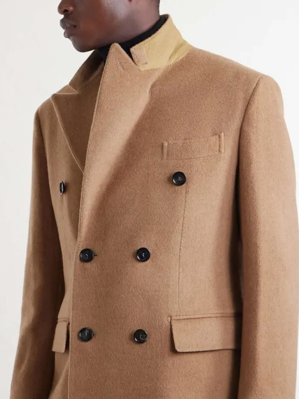 DE PETRILLO Double-breasted Camel Hair Coat