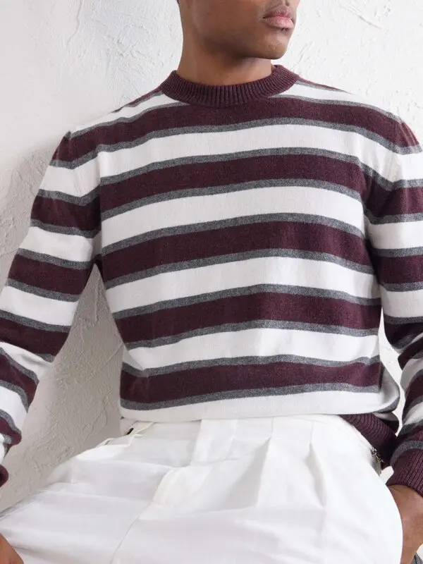 Eleventy Striped Cashmere Sweater