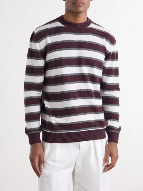 Eleventy Striped Cashmere Sweater