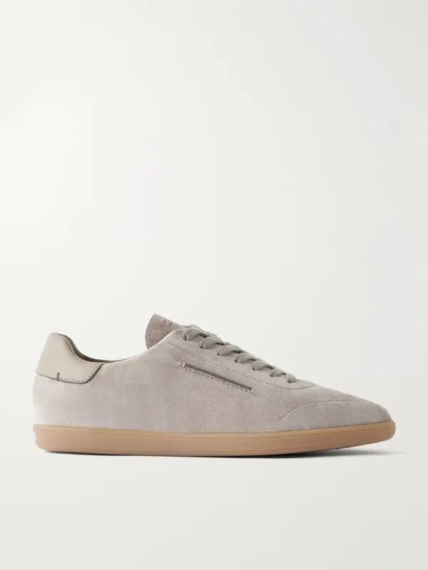 Zegna 232 Leather-trimmed Suede Sneakers