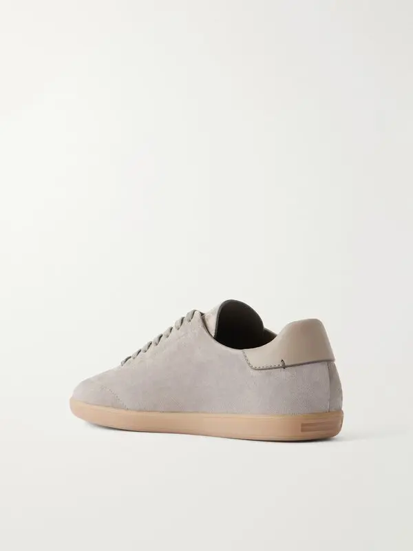 Zegna 232 Leather-trimmed Suede Sneakers