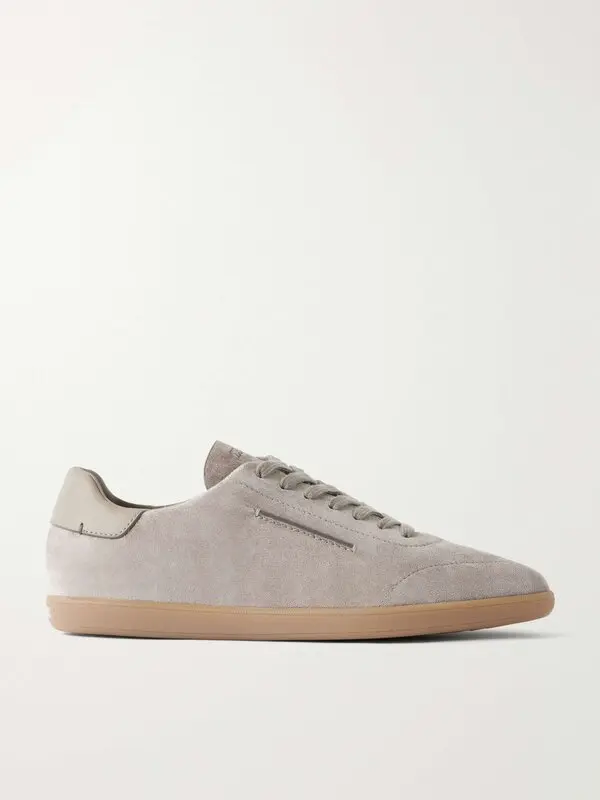 Zegna 232 Leather-trimmed Suede Sneakers