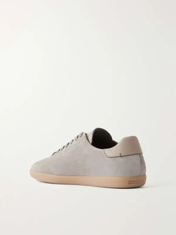 Zegna 232 Leather-trimmed Suede Sneakers