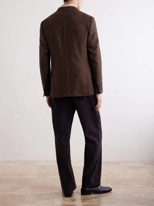 DE PETRILLO Posillipo Wool And Cashmere-blend Herringbone Blazer