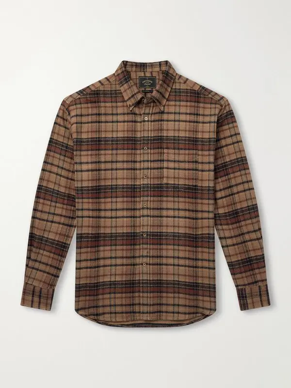 Portuguese Flannel Stalia Checked Cotton-flannel Shirt - Brown