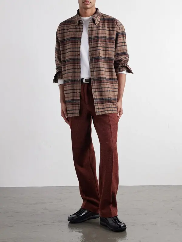 Portuguese Flannel Stalia Checked Cotton-flannel Shirt - Brown