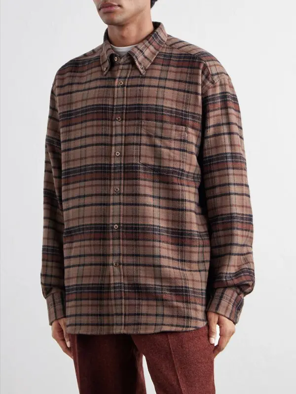 Portuguese Flannel Stalia Checked Cotton-flannel Shirt - Brown