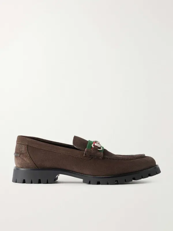 Gucci Sylke Horsebit-embellished Suede Loafers