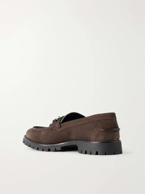 Gucci Sylke Horsebit-embellished Suede Loafers