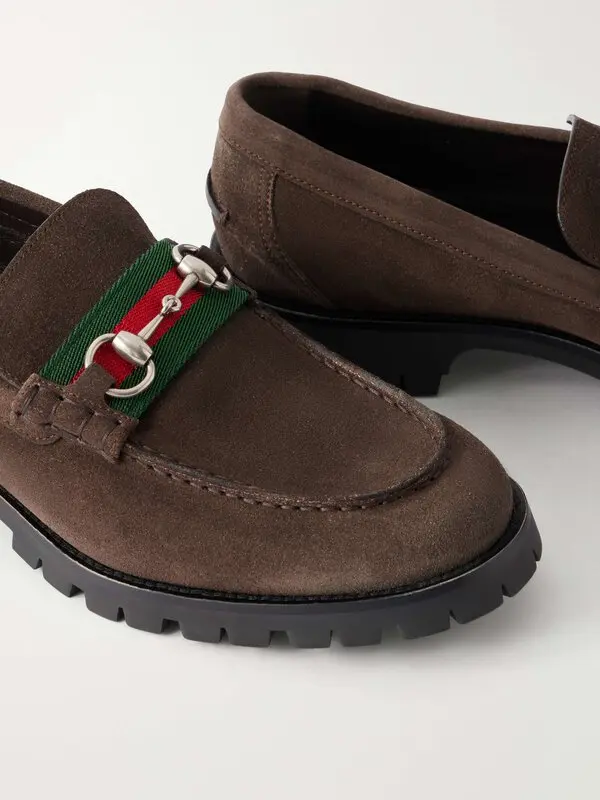 Gucci Sylke Horsebit-embellished Suede Loafers
