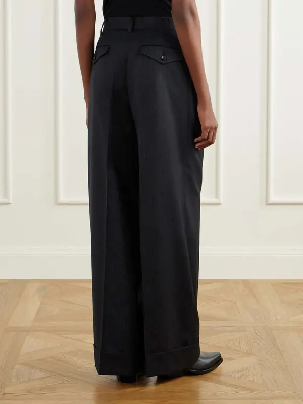 Junya Watanabe Pinstriped Wool-blend Wide-leg Pants