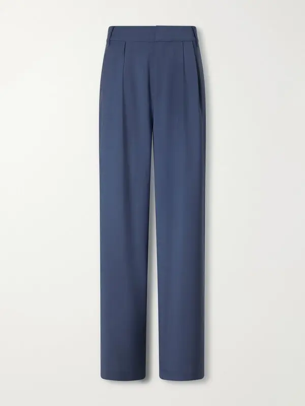 Tibi Woven Wide-leg Pants - Blue