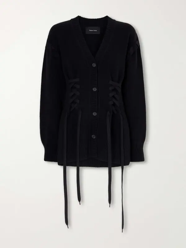 Simone Rocha Sculpted Corset Merino Wool Cardigan