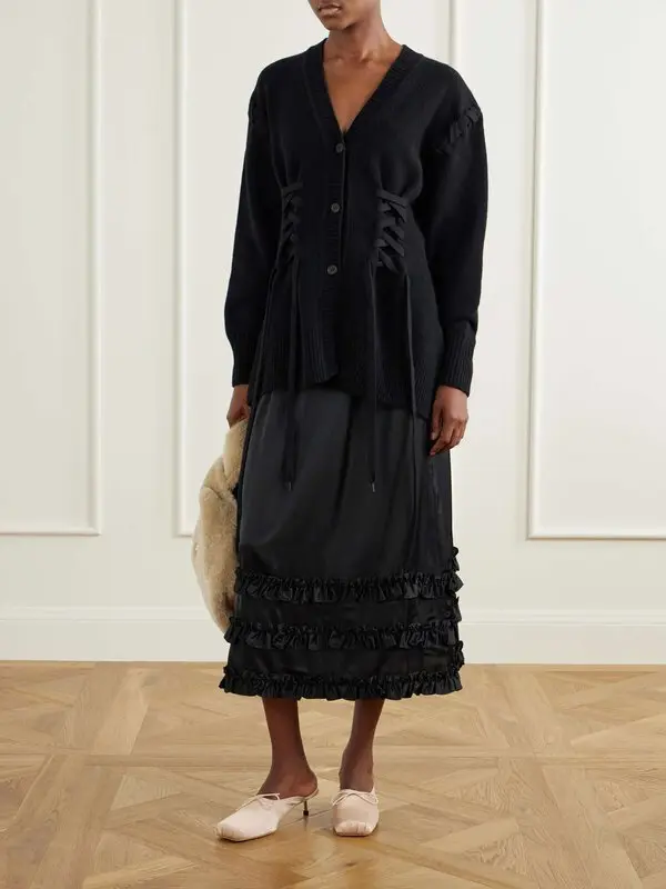 Simone Rocha Sculpted Corset Merino Wool Cardigan