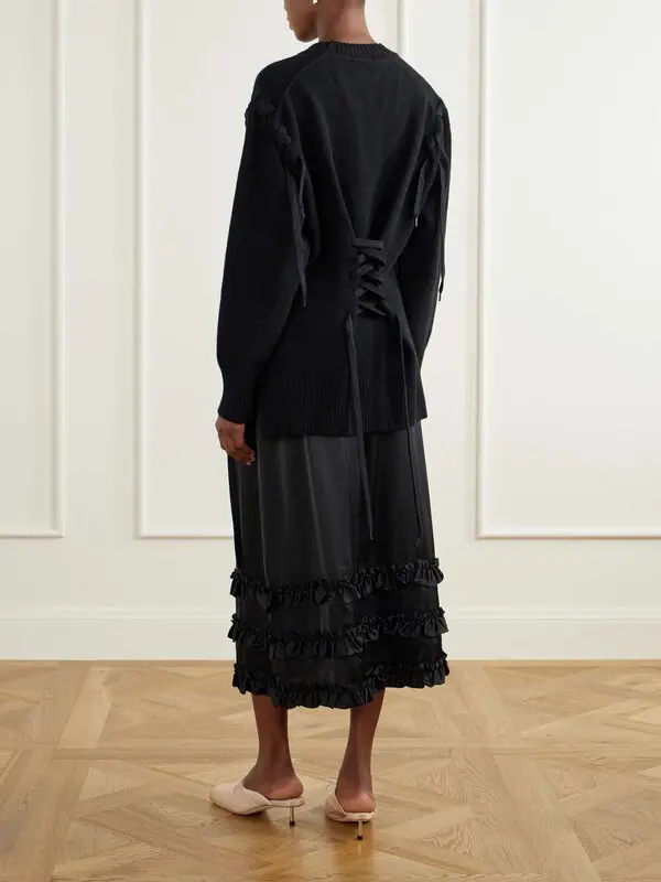 Simone Rocha Sculpted Corset Merino Wool Cardigan