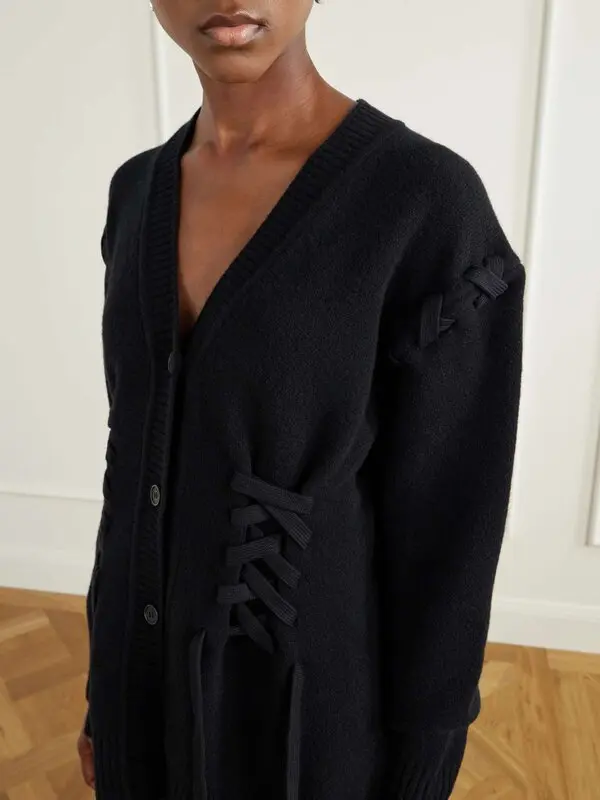 Simone Rocha Sculpted Corset Merino Wool Cardigan