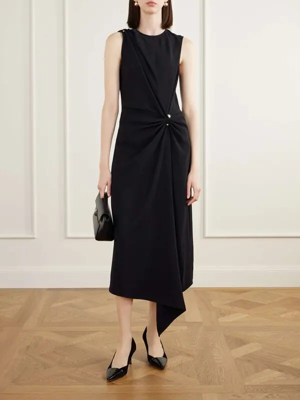 Veronica Beard Freja Draped Crepe-blend Midi Dress