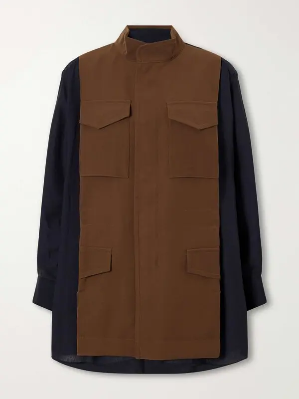 Sacai Crepe-trimmed Woven Shirt - Multi