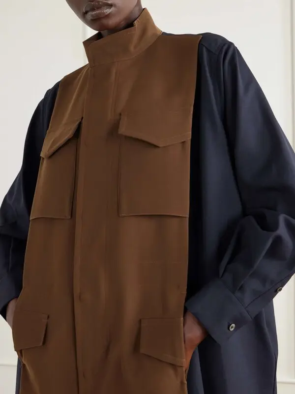 Sacai Crepe-trimmed Woven Shirt