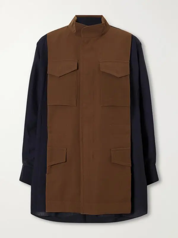 Sacai Crepe-trimmed Woven Shirt - Multi