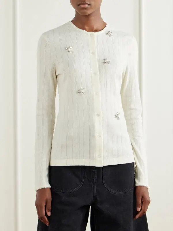Simone Rocha Embellished Cotton Cardigan