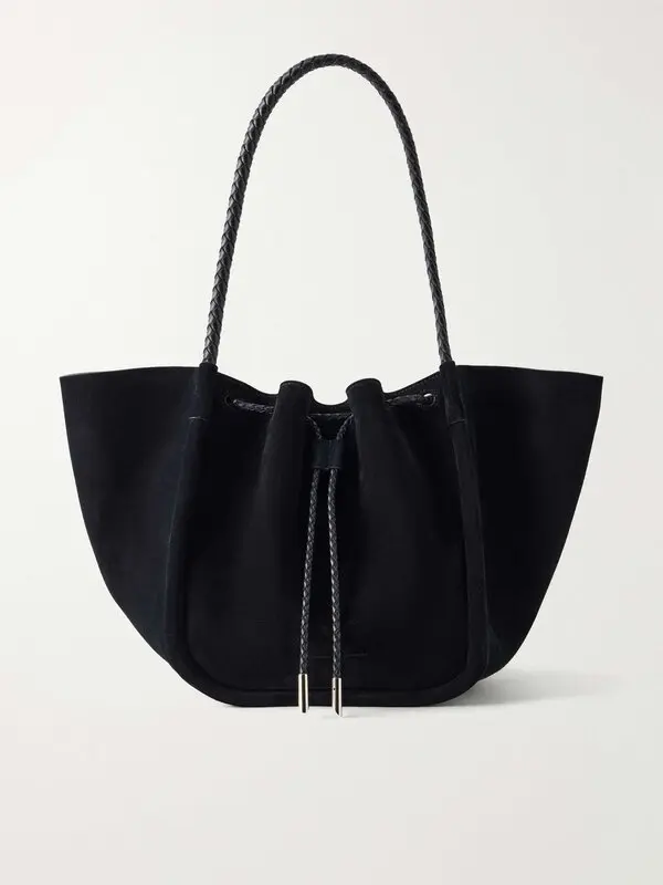 Proenza Schouler Large Ruched Leather-trimmed Suede Tote