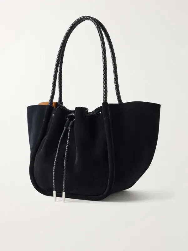 Proenza Schouler Large Ruched Leather-trimmed Suede Tote