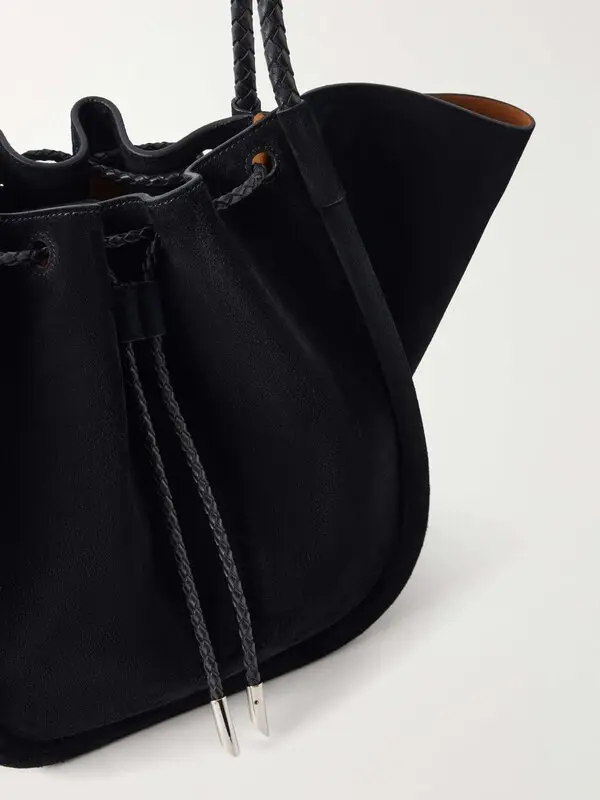 Proenza Schouler Large Ruched Leather-trimmed Suede Tote