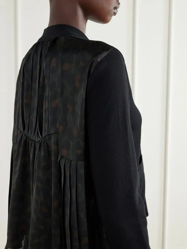 Sacai Cotton-blend Zip-up Cardigan - Black