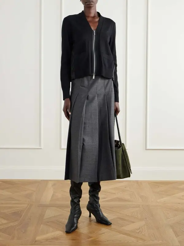 Sacai Cotton-blend Zip-up Cardigan