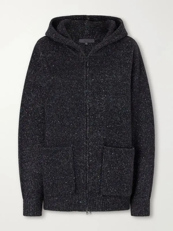 Tibi Hooded Wool-blend Tweed Jacket - Black