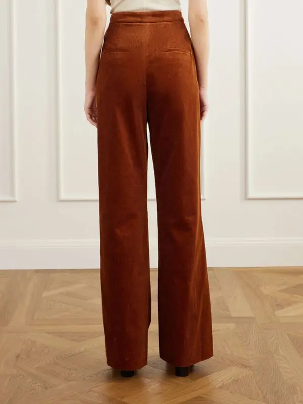 Veronica Beard Holt Cotton-blend Corduroy Flared Pants