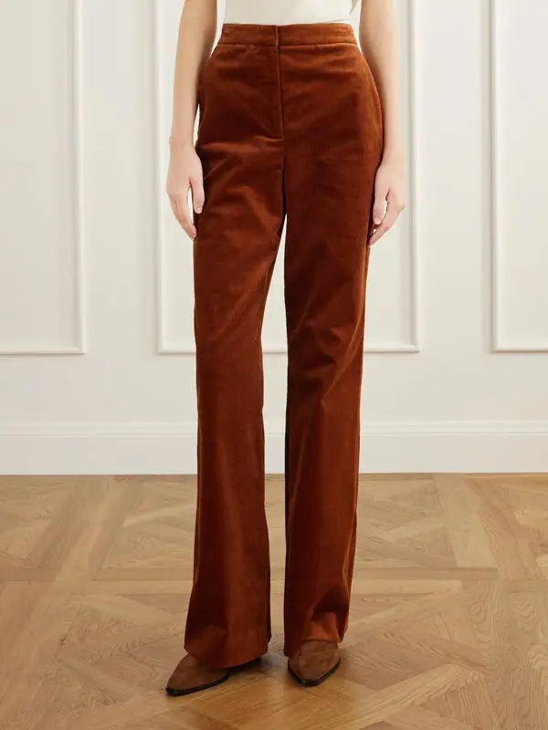 Veronica Beard Holt Cotton-blend Corduroy Flared Pants