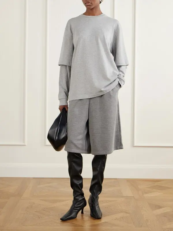Tibi Feather Weight Jersey Shorts