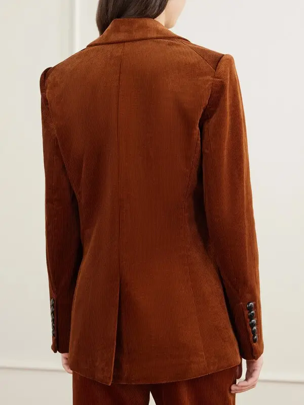 Veronica Beard Livvy Dickey Cotton-blend Corduroy Blazer - Orange