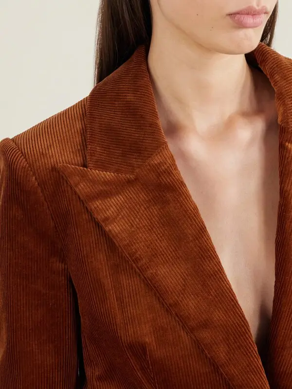 Veronica Beard Livvy Dickey Cotton-blend Corduroy Blazer - Orange