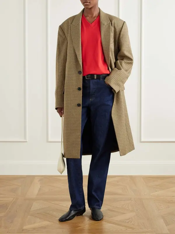 Tibi Checked Twill Coat