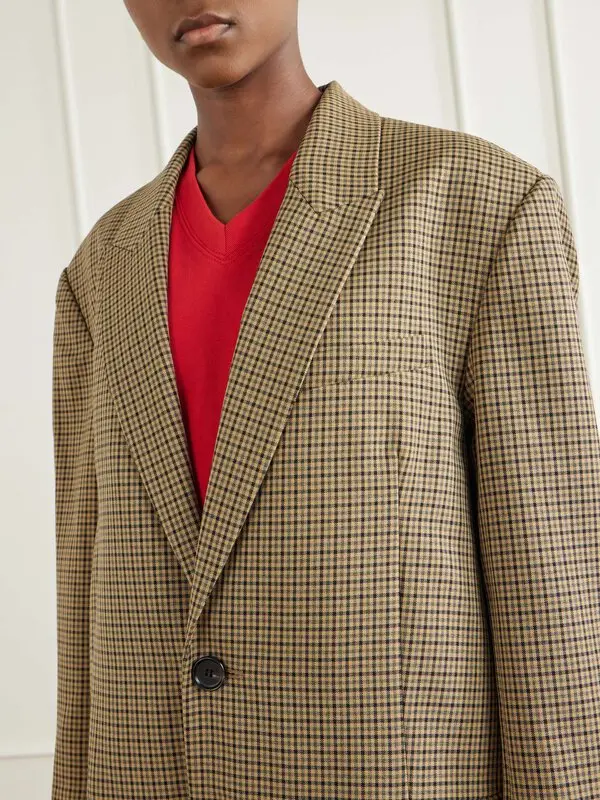 Tibi Checked Twill Coat