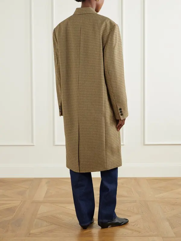Tibi Checked Twill Coat - Metallic