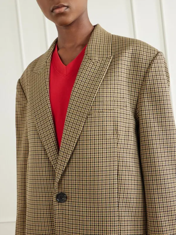 Tibi Checked Twill Coat - Metallic
