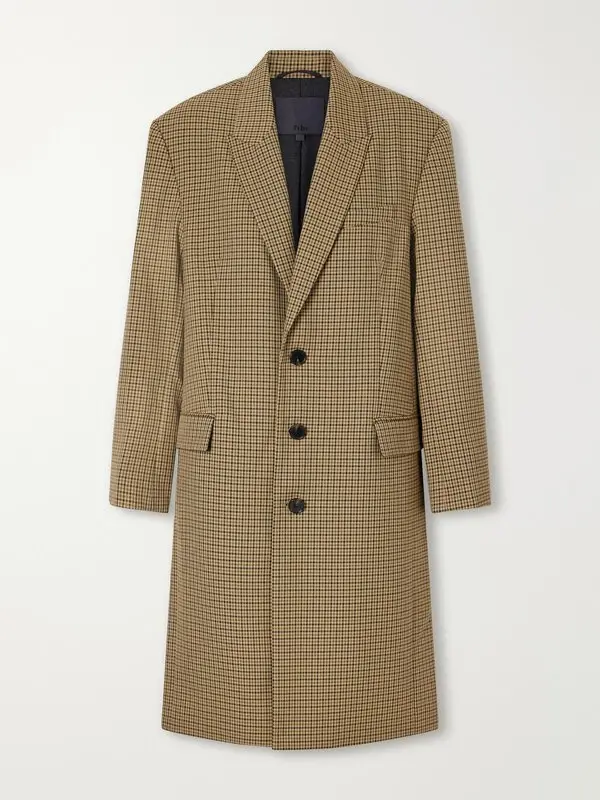 Tibi Checked Twill Coat - Metallic