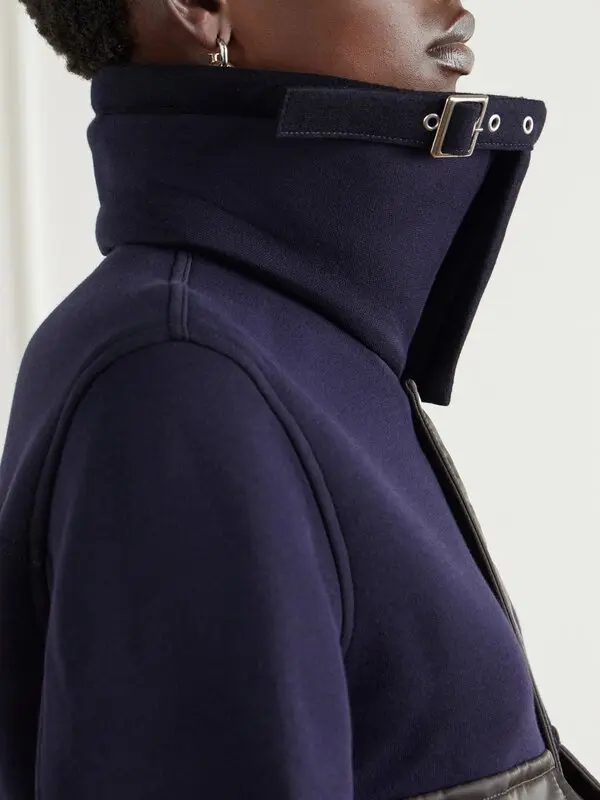 Sacai Sponge Sweat Shell-trimmed Cotton-blend And Wool Jacket - Multi