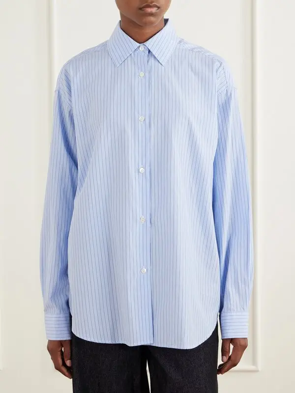 MFPEN Generous Striped Cotton-poplin Shirt - Blue