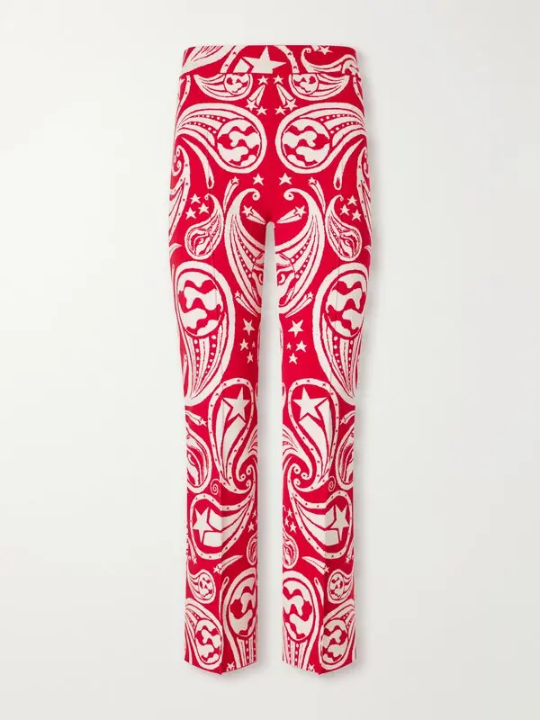 HIGH SPORT Cosmic Paisley Kick Cotton-blend Jacquard Flared Pants