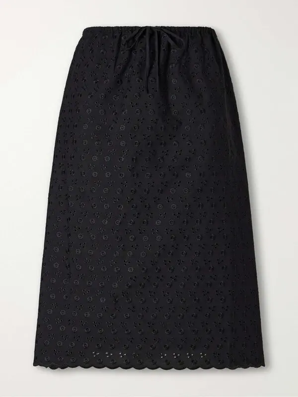 Faithfull The Brand Santana Broderie Anglaise Midi Skirt