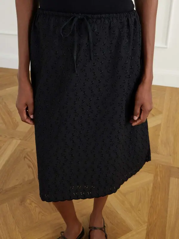 Faithfull The Brand Santana Broderie Anglaise Midi Skirt